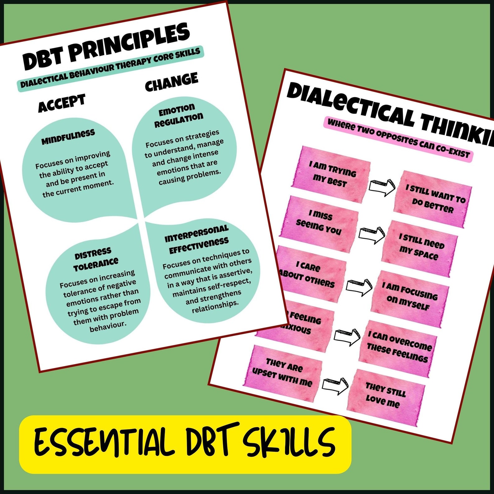 DBT Skills Sheets | Dialectical Behaviour Therapy | DBT Strategies ...