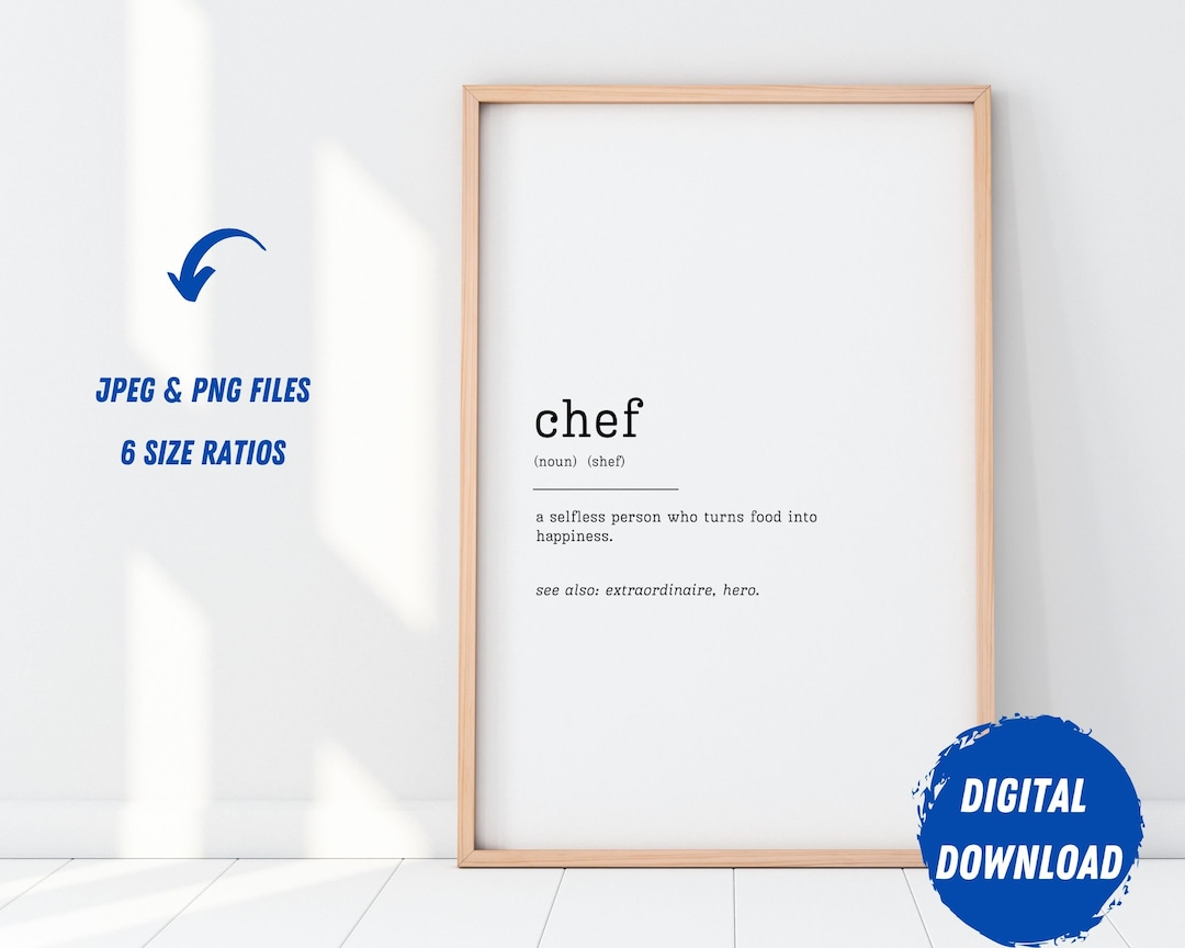 Chef Definition Print: Kitchen Wall Art (digital Download) - Etsy