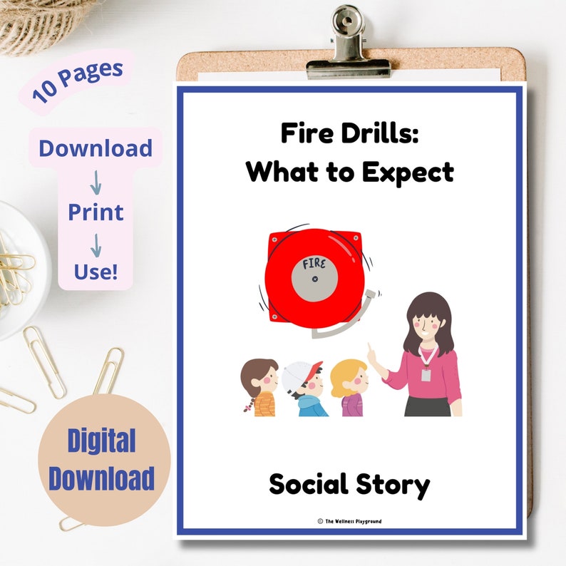 Social Story on Fire Drills What to Expect | Fire Drill School Lesson ...