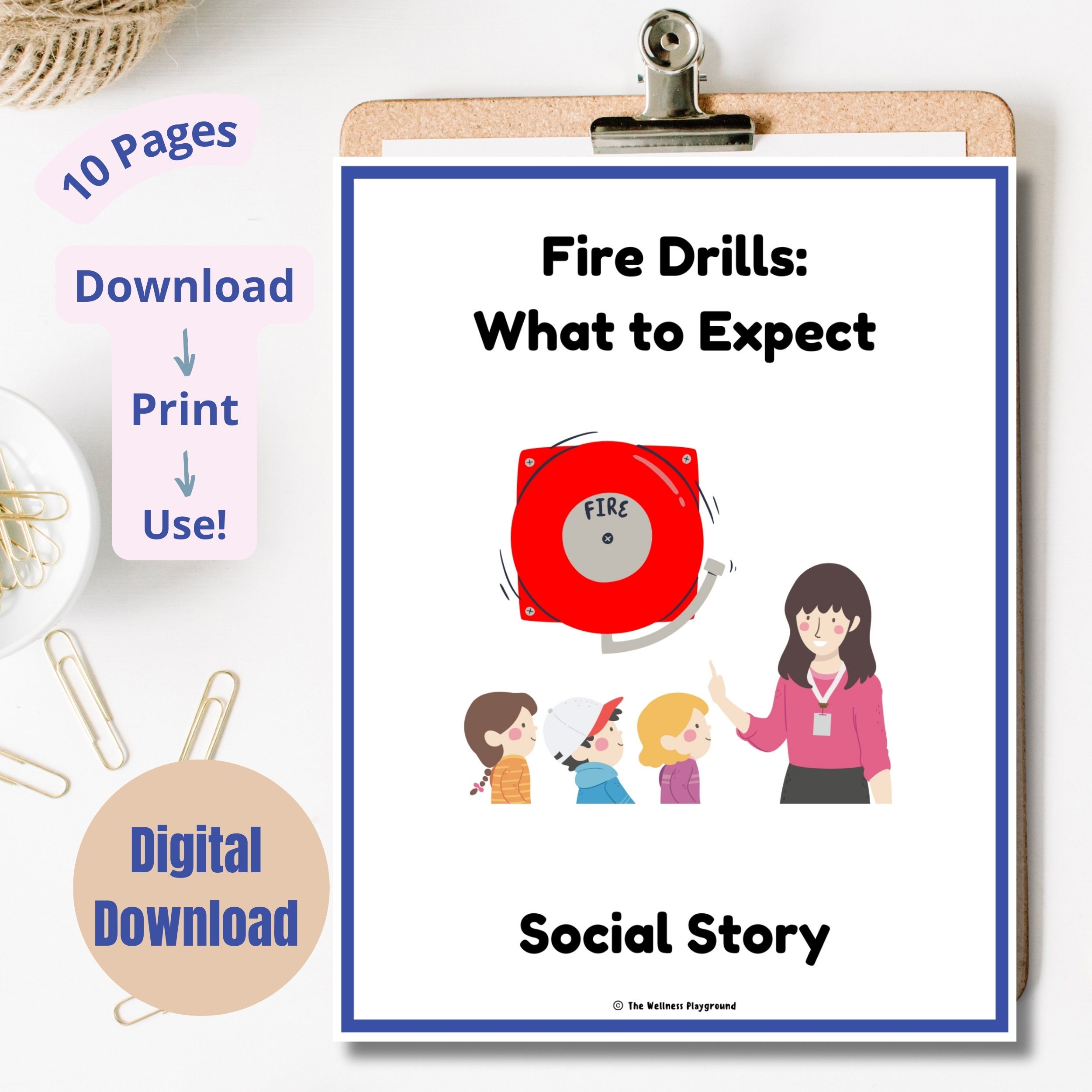 Social Story on Fire Drills What to Expect | Fire Drill School Lesson ...