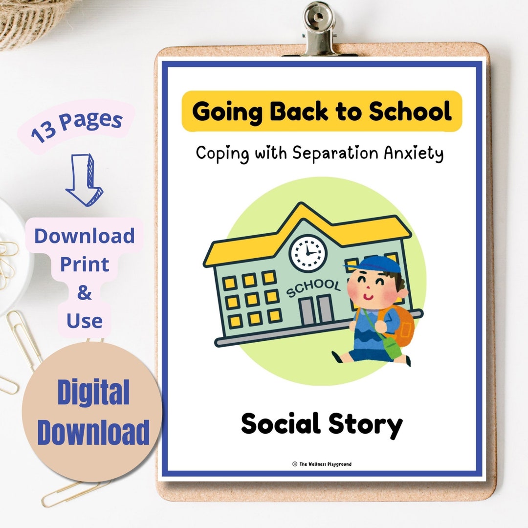 Social Story: Going Back to School, Coping With Separation Anxiety ...