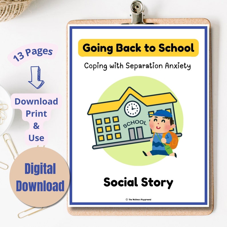 Social Story: Going Back to School, Coping With Separation Anxiety ...