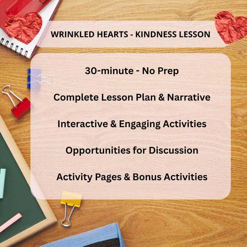 Kindness Lesson for Elementary | Wrinkled Heart Activity | SEL, Empathy ...