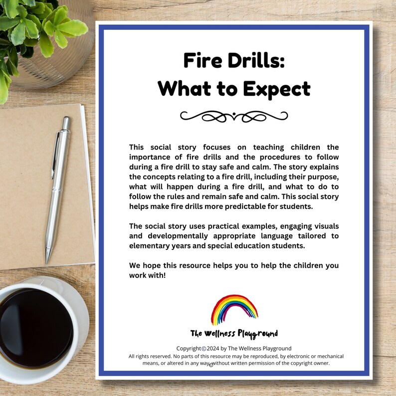 Social Story on Fire Drills What to Expect | Fire Drill School Lesson ...