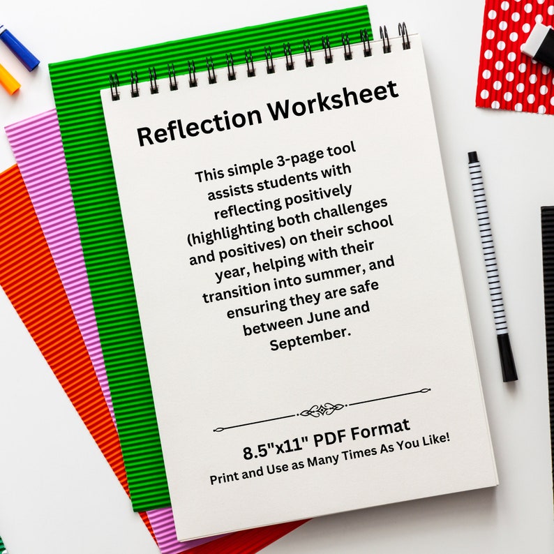 School Student Reflection Worksheet | Social Emotional Tool for Kids ...