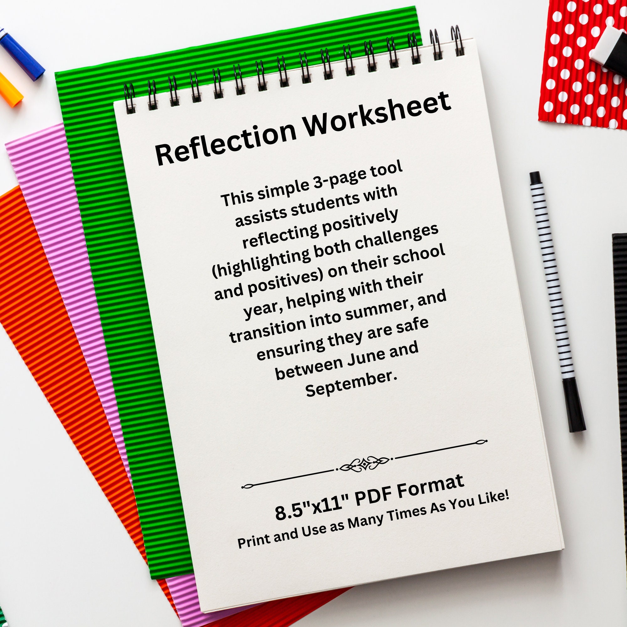 School Student Reflection Worksheet | Social Emotional Tool for Kids ...