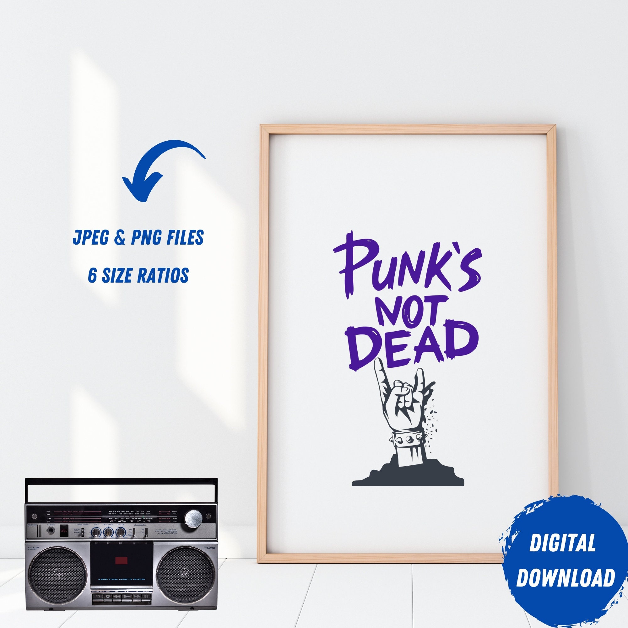Punk's Not Dead | Punk Music Poster | Music Wall Decor | Punk Rock ...