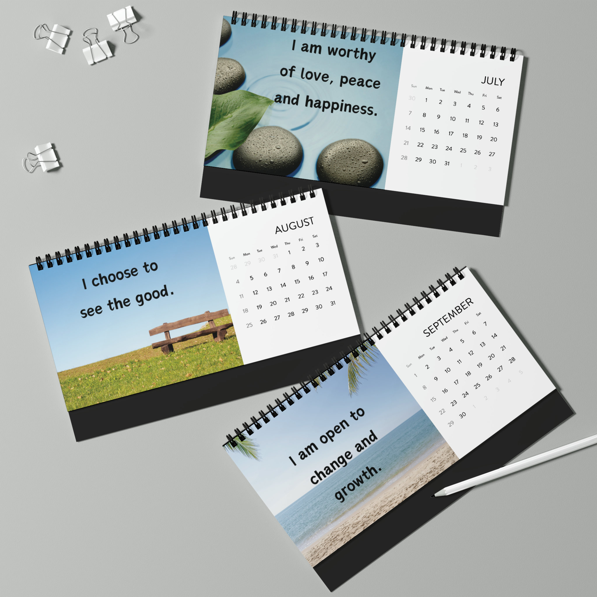 Desktop Calendar 2024 Mindfulness Quotes Calendar Mindfulness Mantras ...