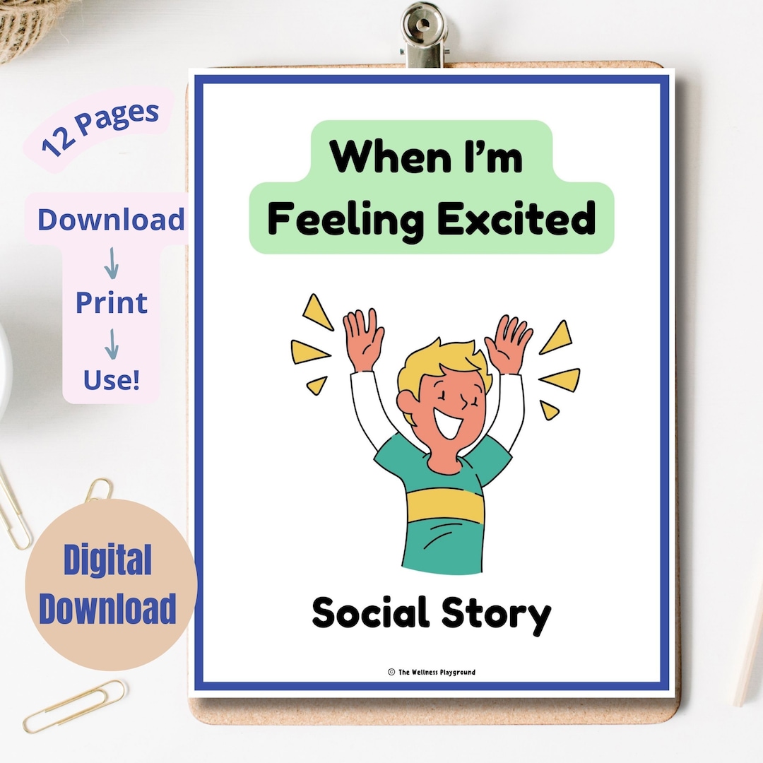 Social Story When I'm Feeling Excited | Feelings Social Story | Emotion ...