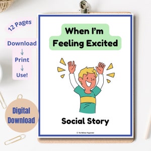 Feeling Excited Social Story: Emotion Regulation Lesson (PDF) - Etsy