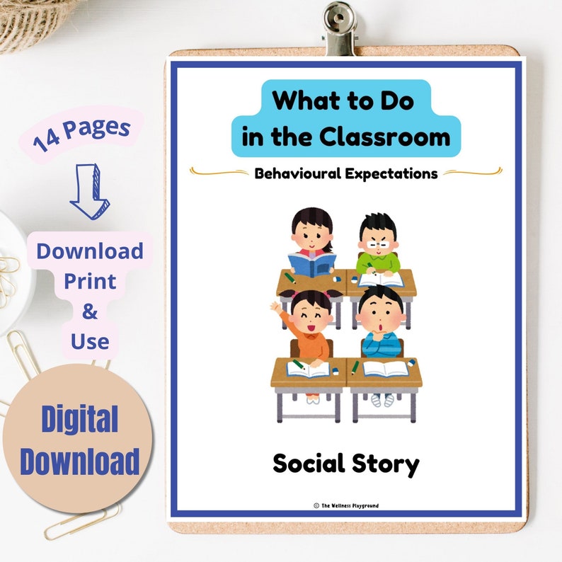 Social Story What to Do in the Classroom, Behaviour Expectations ...