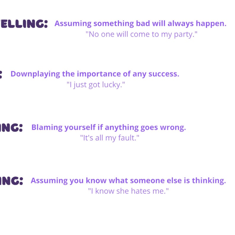 Thinking Errors Poster | Digital Print | Printable Poster | Mental ...