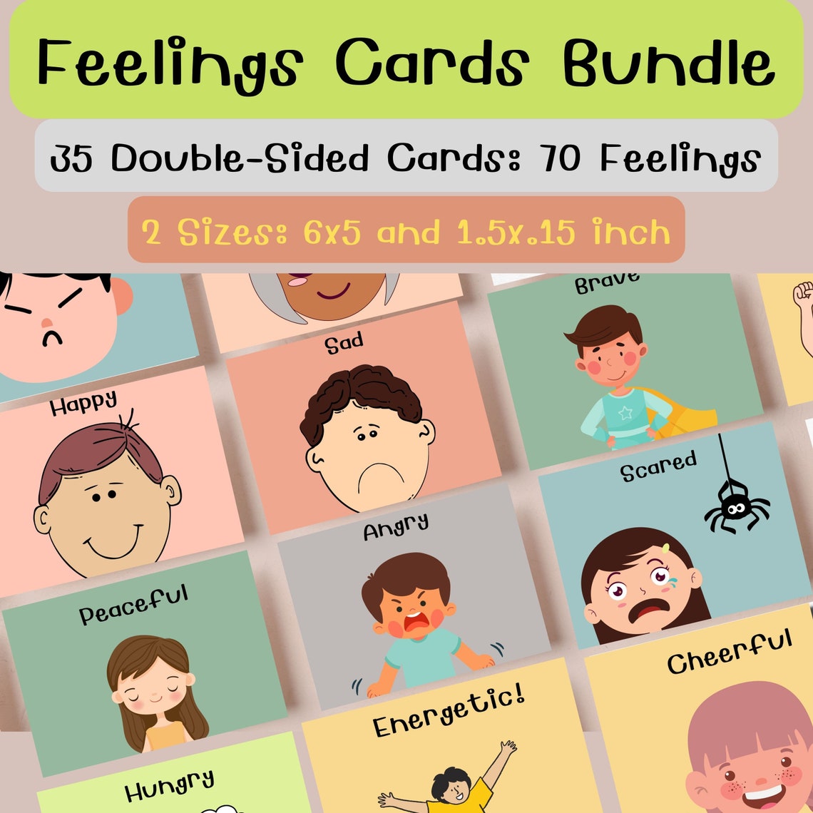 Feelings Cards Visuals for Kids | Emotions Printables | Social ...