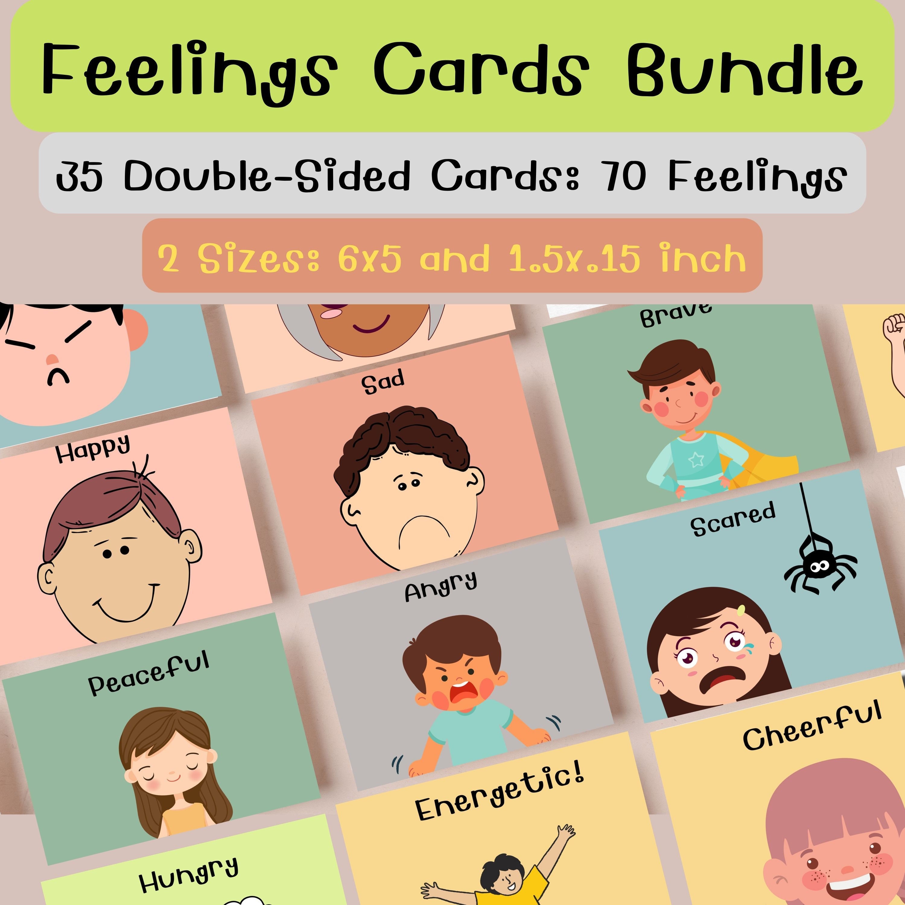 Feelings Cards Bundle for Kids Emotions Printables Opposite Feelings ...