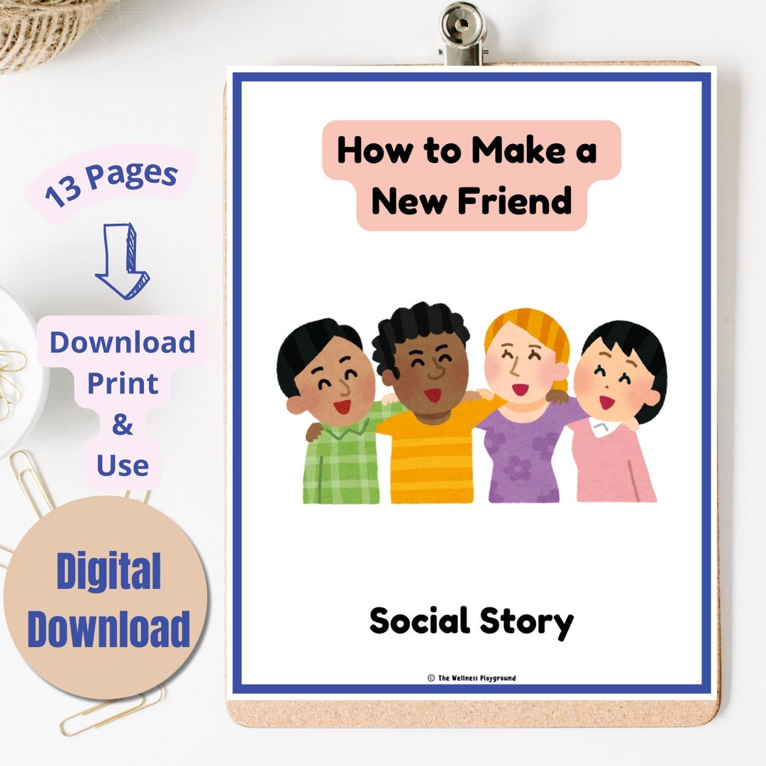 How to Make a New Friend Social Story: Elementary Social Skills (PDF ...