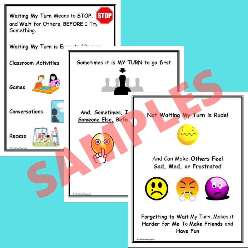 Printable Social Story | Taking Turns | Waiting My Turn | Digital ...