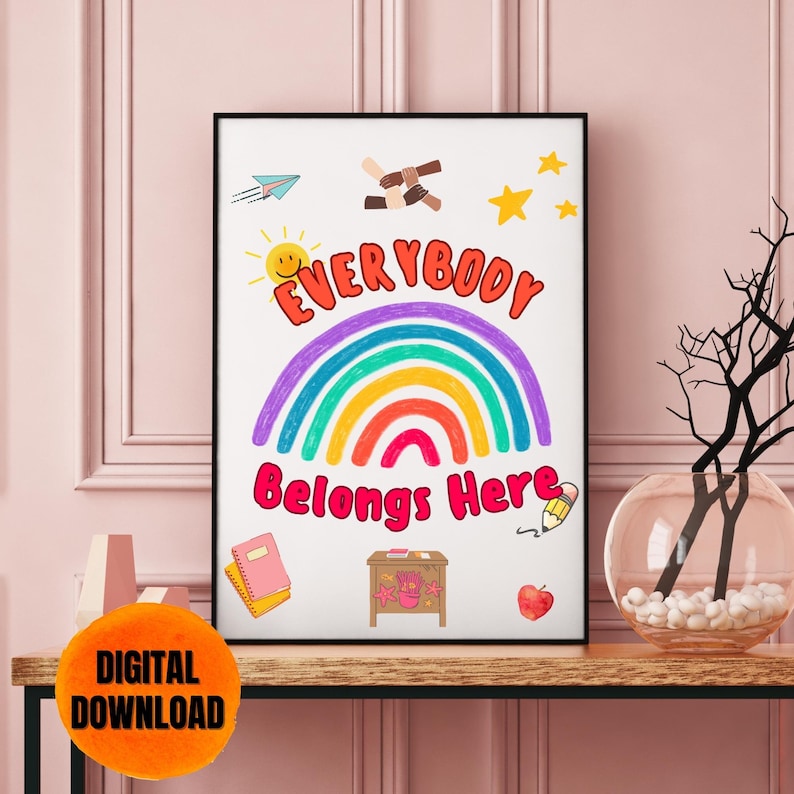Everybody Belongs Here School Poster Classroom Welcome - Etsy