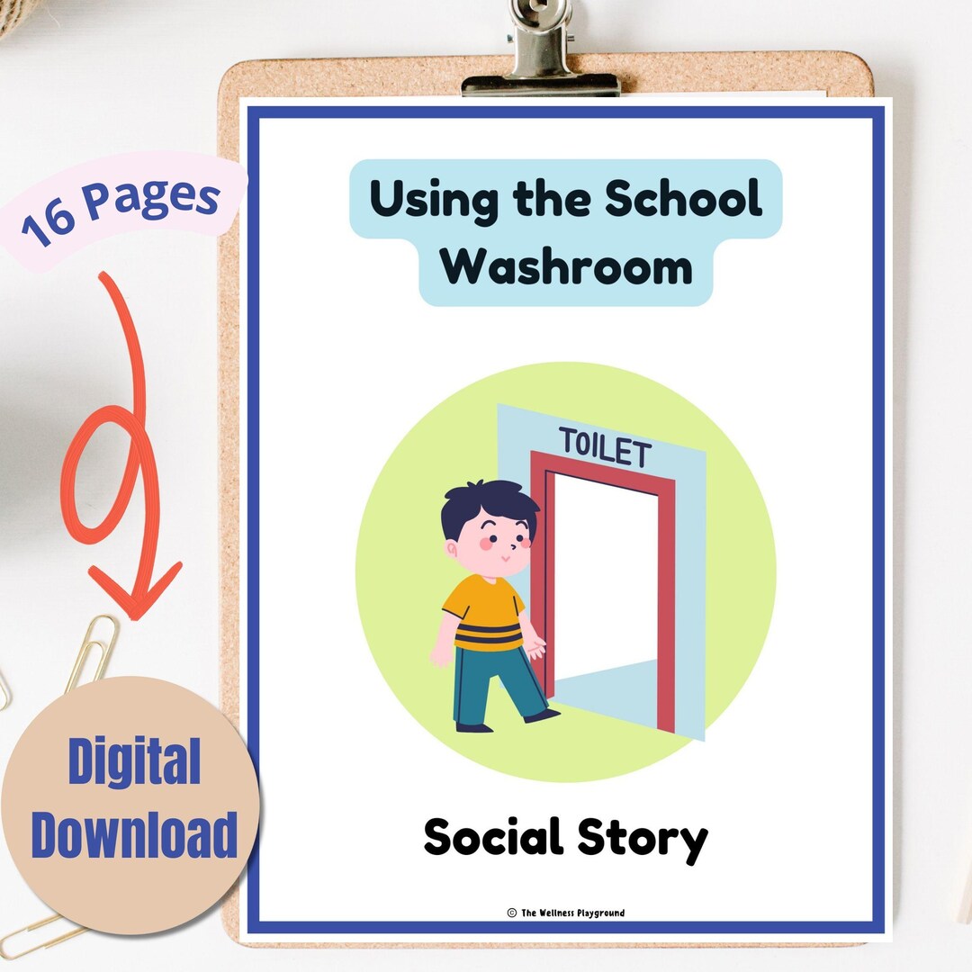 Social Story Using the School Washroom | Life Skills Toileting Lesson ...