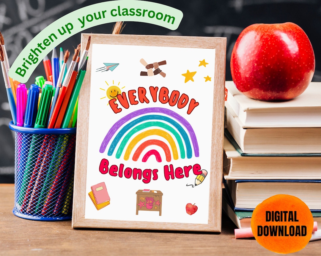 Everybody Belongs Here School Poster, Classroom Welcome Poster, Class ...