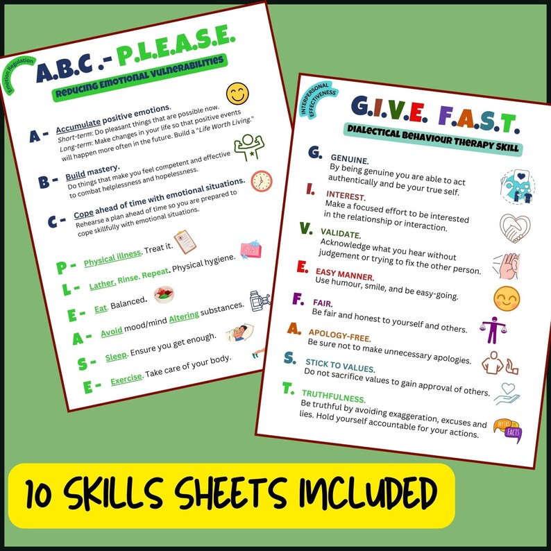 DBT Skills Sheets | Dialectical Behaviour Therapy | DBT Strategies ...