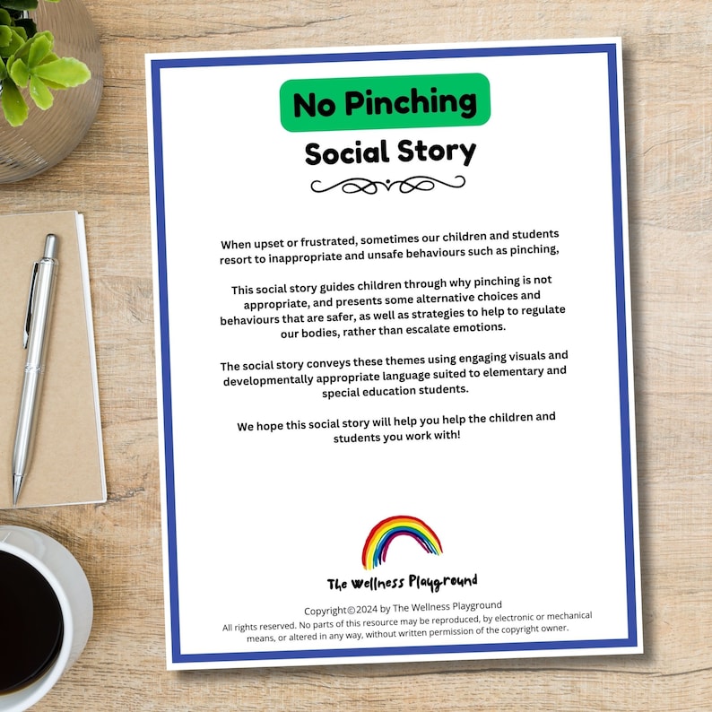 Social Story: No Pinching | Social Emotional Lesson | Behavior Social ...