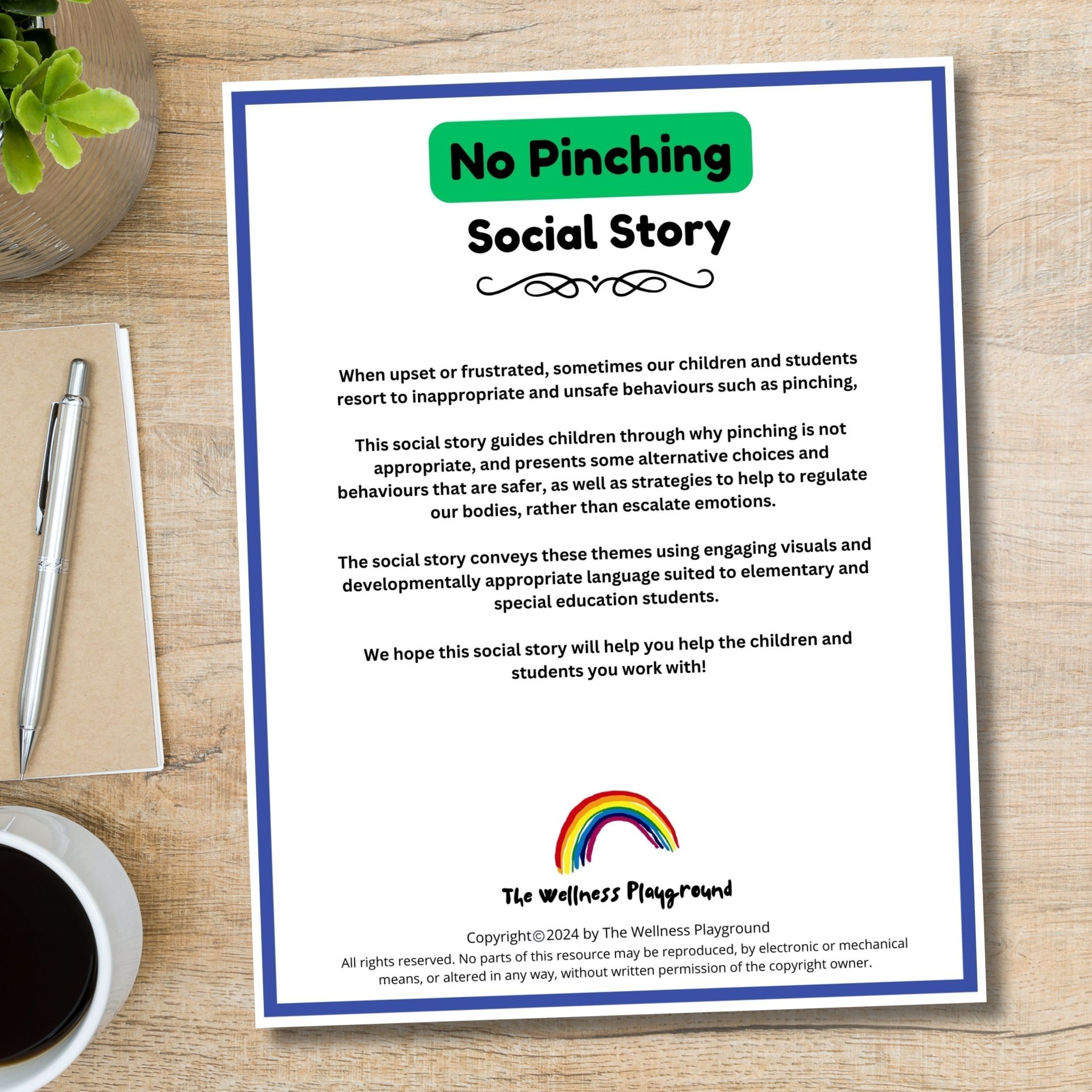 Social Story: No Pinching | Social Emotional Lesson | Behavior Social ...