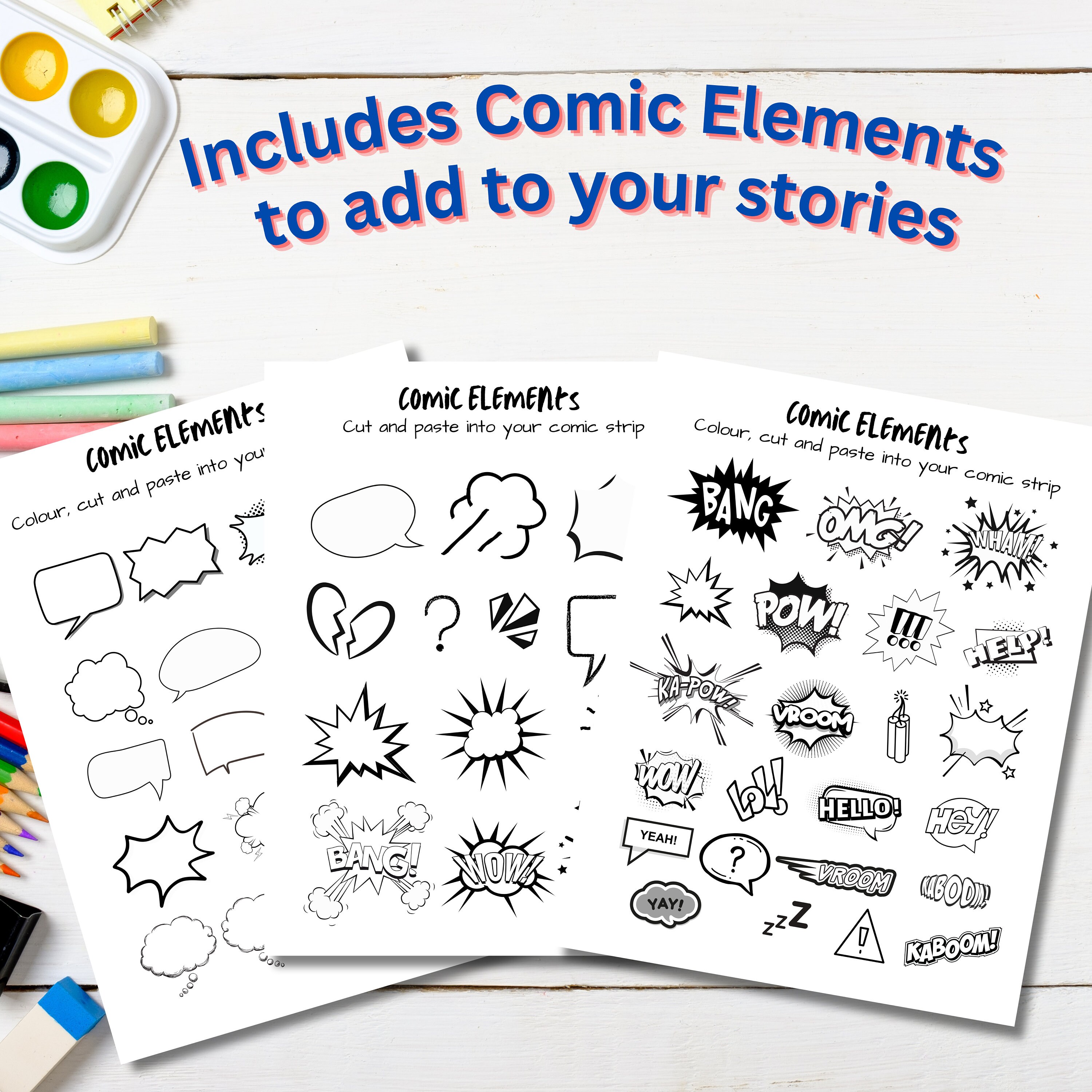 Blank Comic Book | Printable Comic Book Template | Digital Comic Book ...