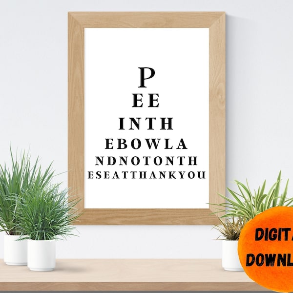 Pee in the Bowl Sign - Etsy