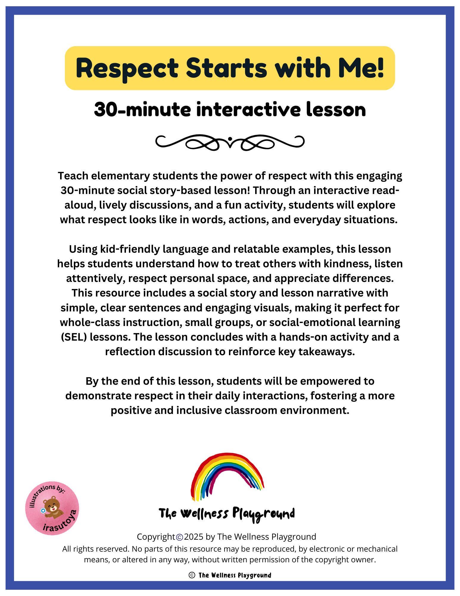 Respect Social Story & SEL Lesson for Elementary | 30-minute Classroom ...