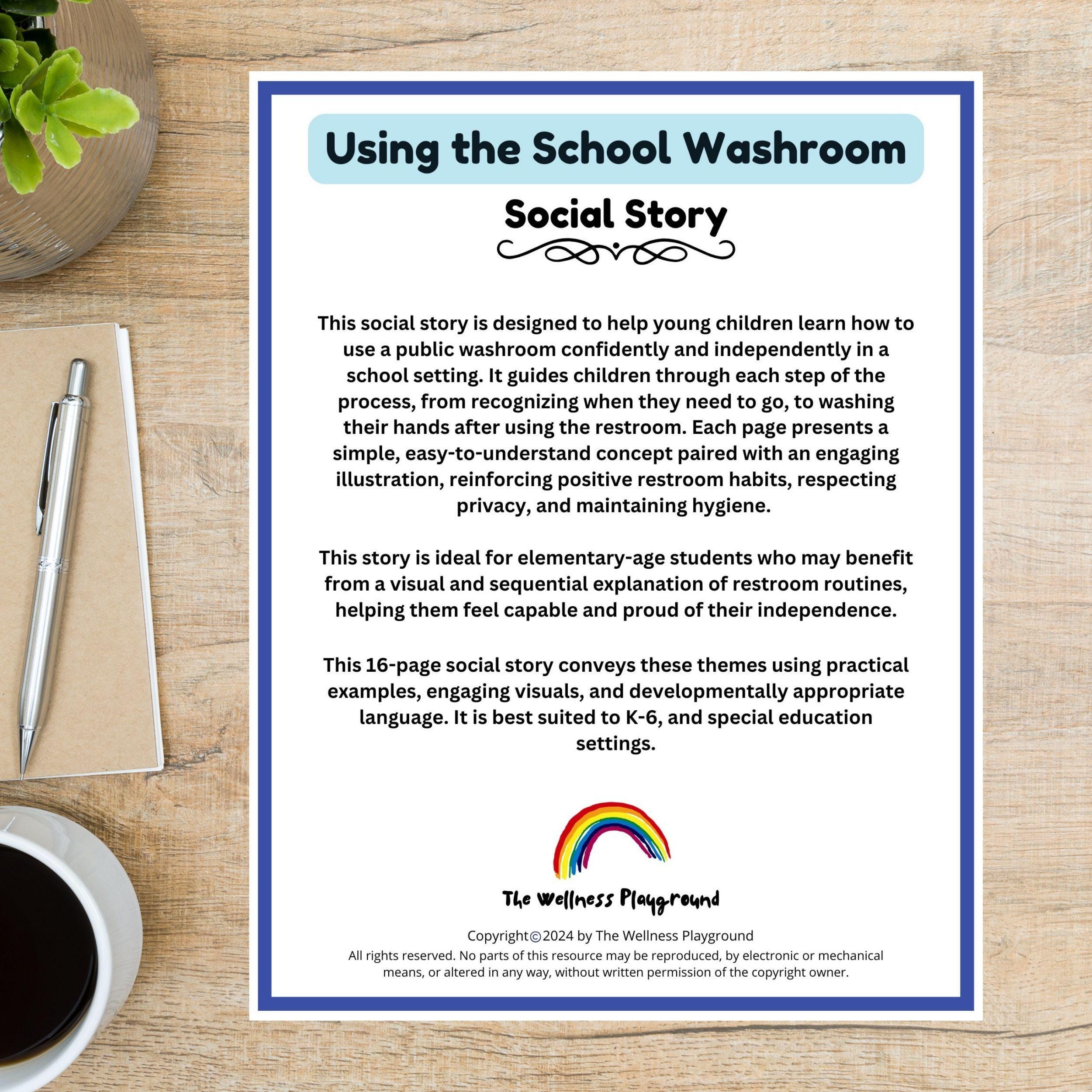 Social Story Using the School Washroom | Life Skills Toileting Lesson ...