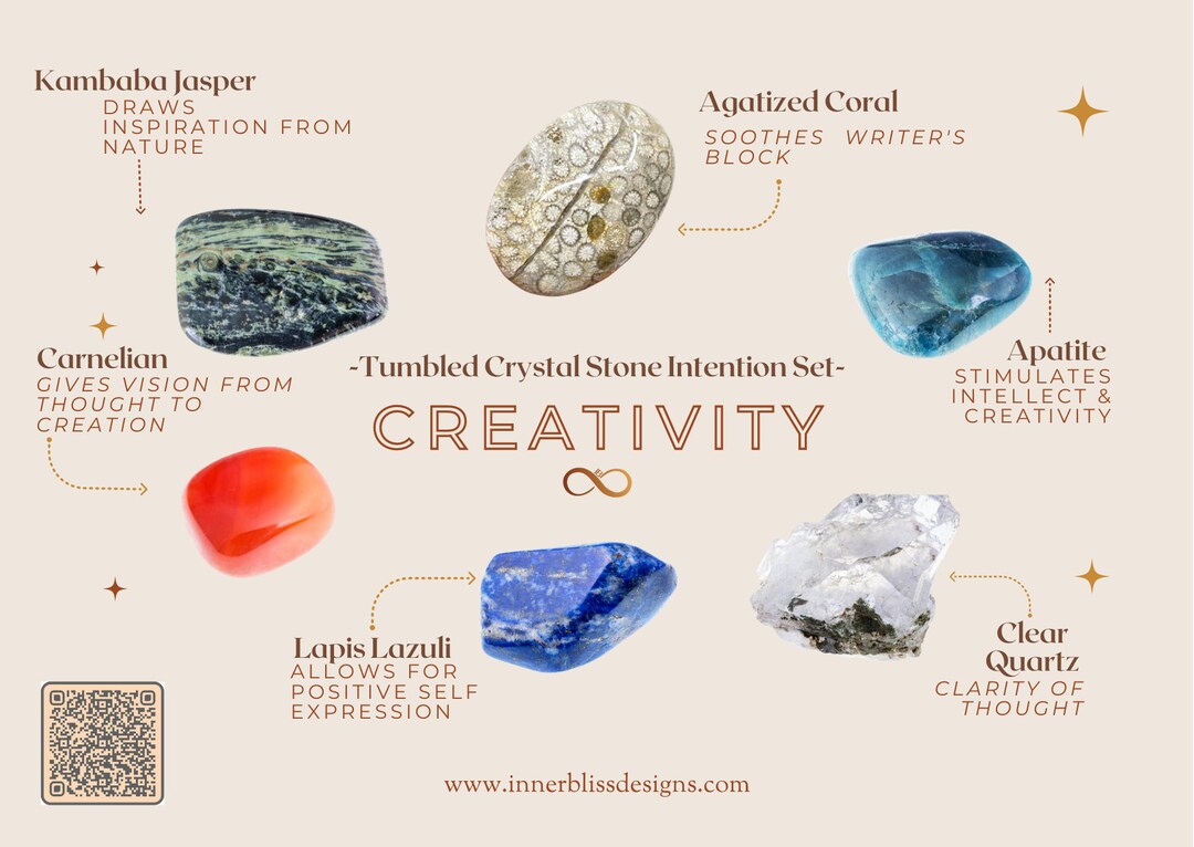 Creativity & Inspiration | Tumbled Stone Intention Set | Improve ...