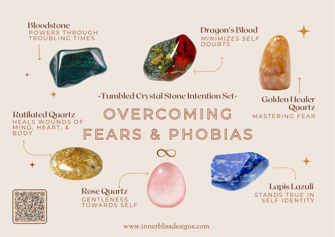 Overcoming Fears & Phobias | Tumbled Crystal Stone Intentions Set ...