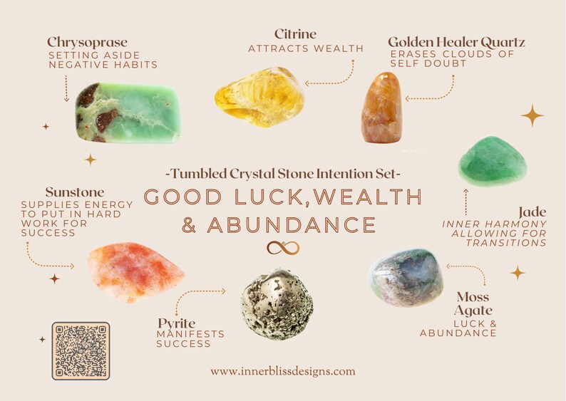 Good Luck, Wealth & Abundance | Tumbled Crystal Stone Intention Set ...