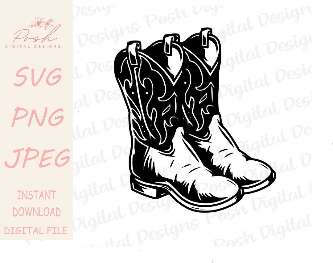 COWBOY BOOTS SVG, Western, Rodeo, Ranch, Cowgirl, Farm, Svg Files for ...