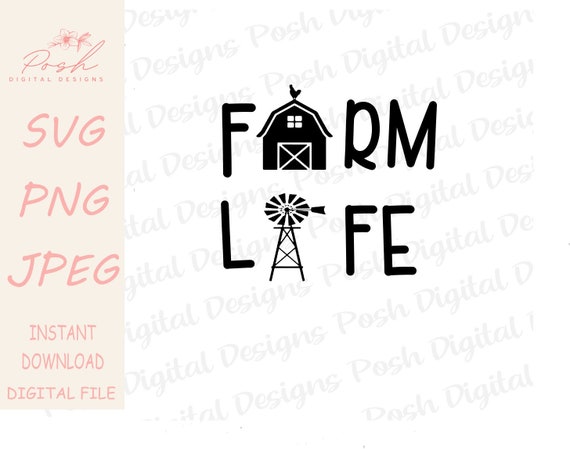 Farm Life SVG File Farm Svg Htv Cut File Svg Clipart | Etsy