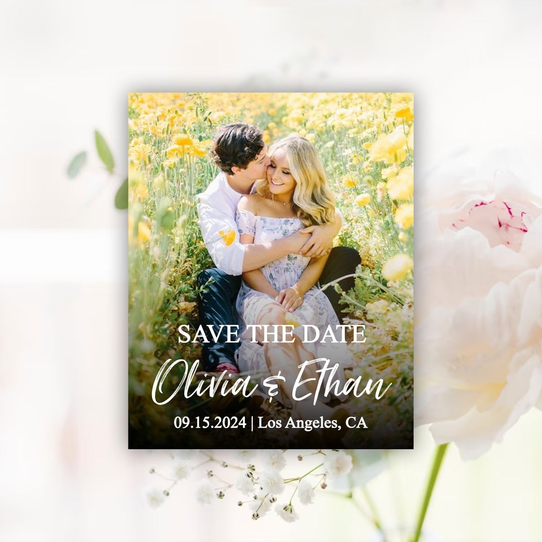 Custom Wedding Save the Date Magnets - Personalized Photo Invitations ...