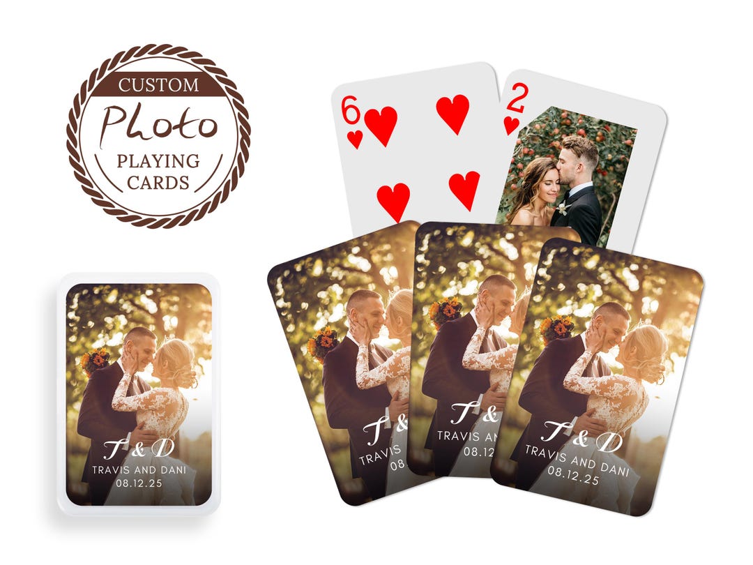 Personalized Photo Playing Cards – Custom Wedding Guest Book ...