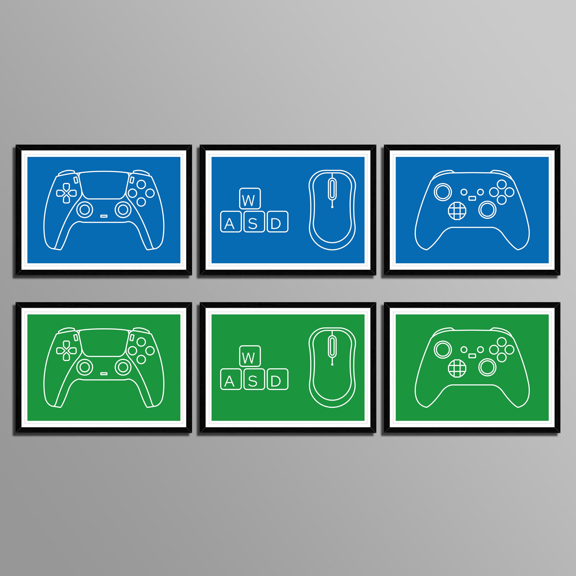 Minimal Design Printable PC and Console Gamer Poste. W,A,S,D Mouse ...