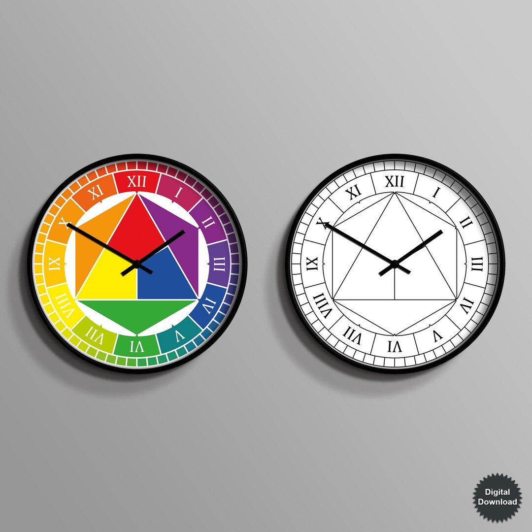 Printable Color Theory Wall Clock Background. Color Theory Wall Clock ...