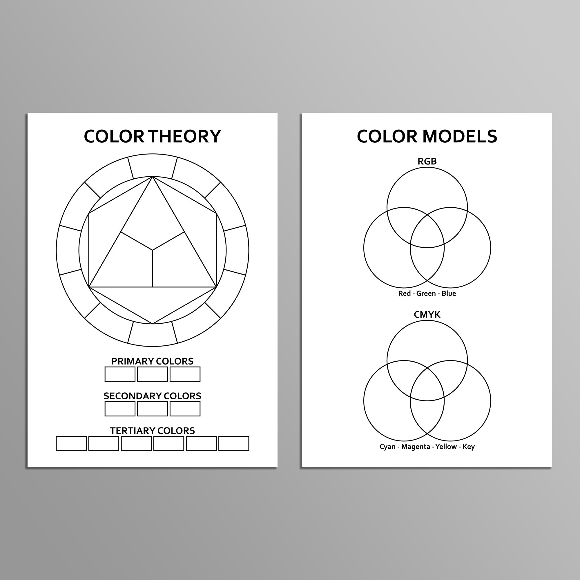 Printable Color Theory and Color Models Poster. Primary Color and ...