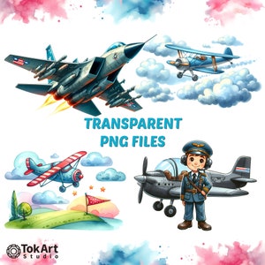 Watercolor Aircraft PNG Images: Aviation Clipart (digital Download) - Etsy