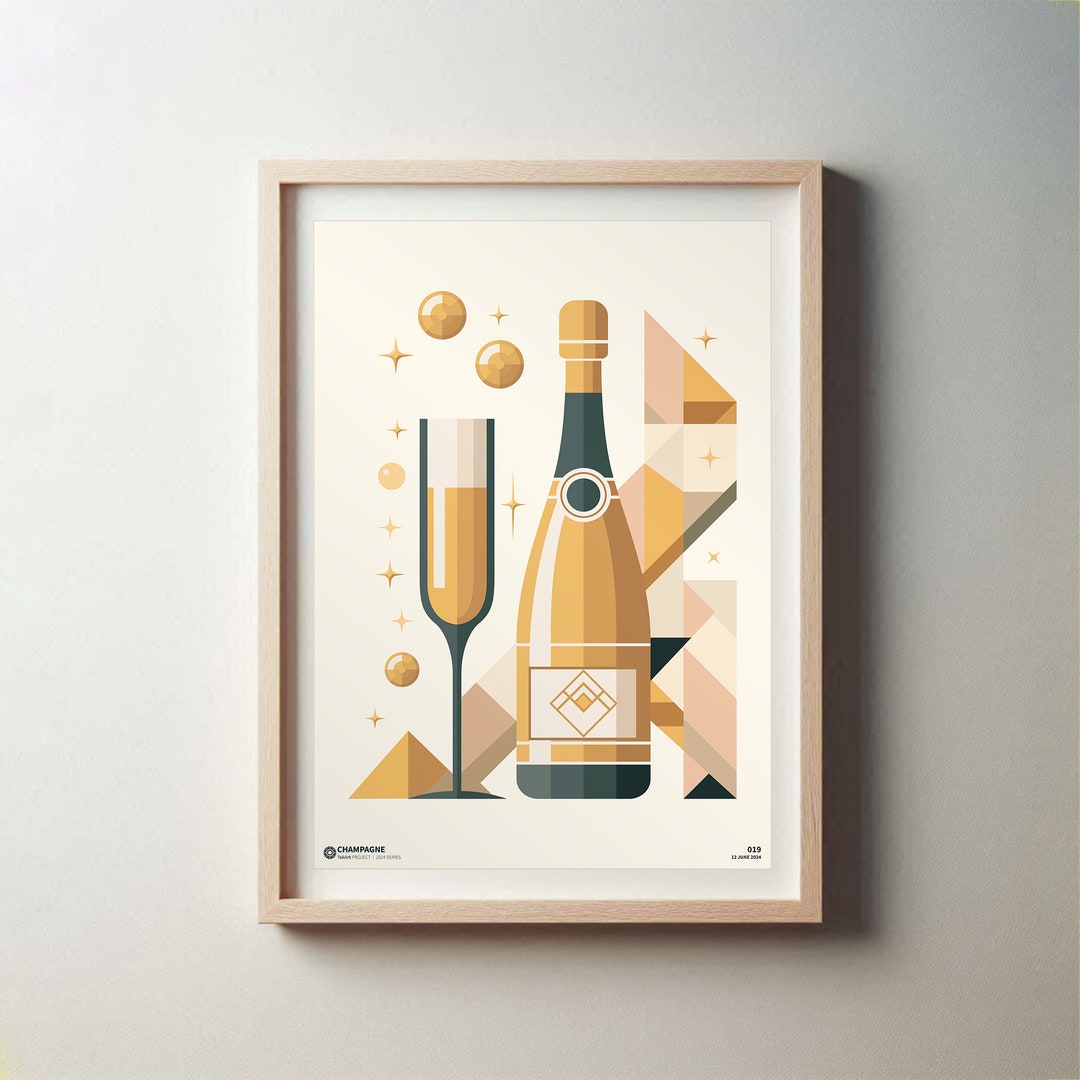Printable Abstract Champagne Poster. Abstract Champagne Poster. Modern ...