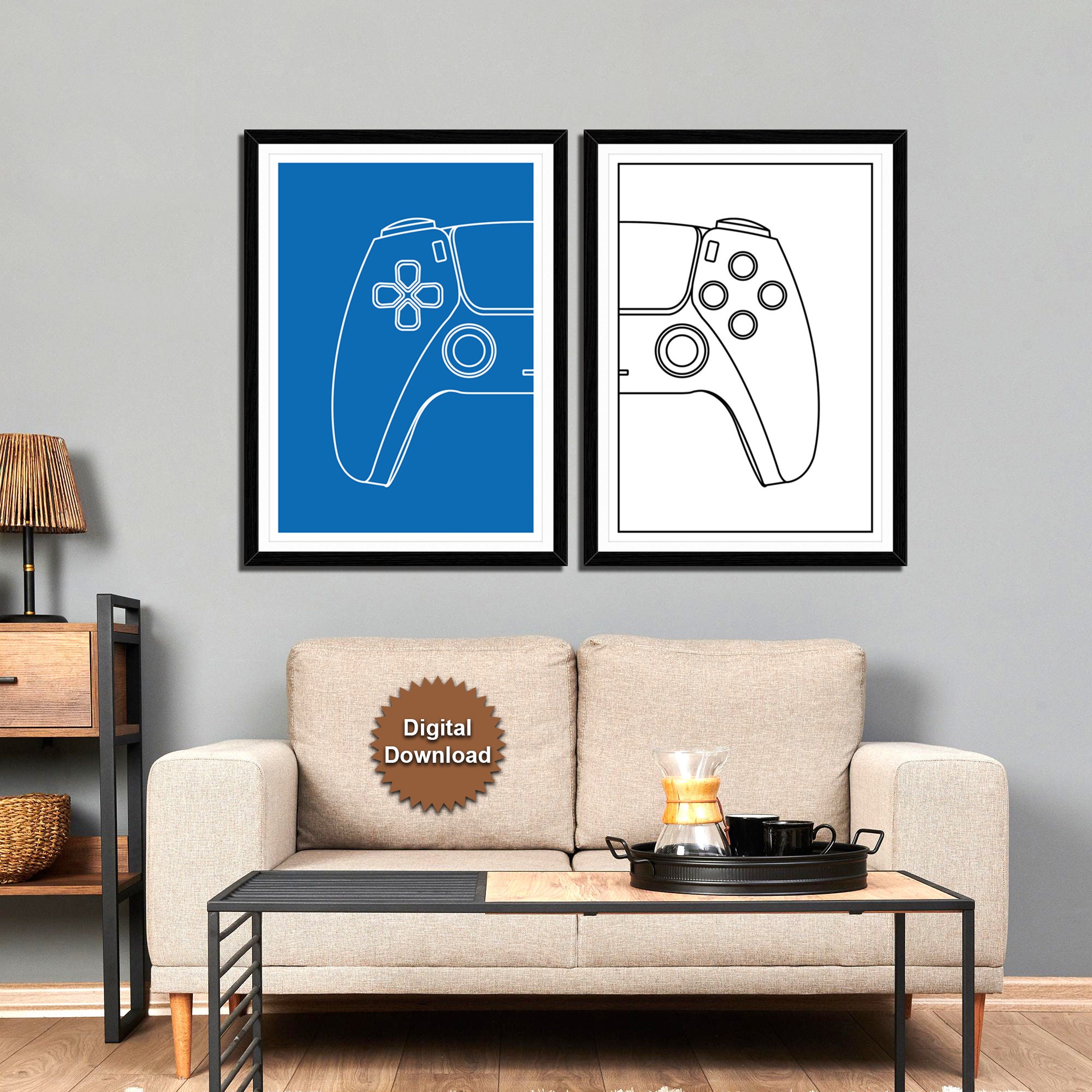 Gamepad Poster Set: Game Room Wall Art (digital Download) - Etsy