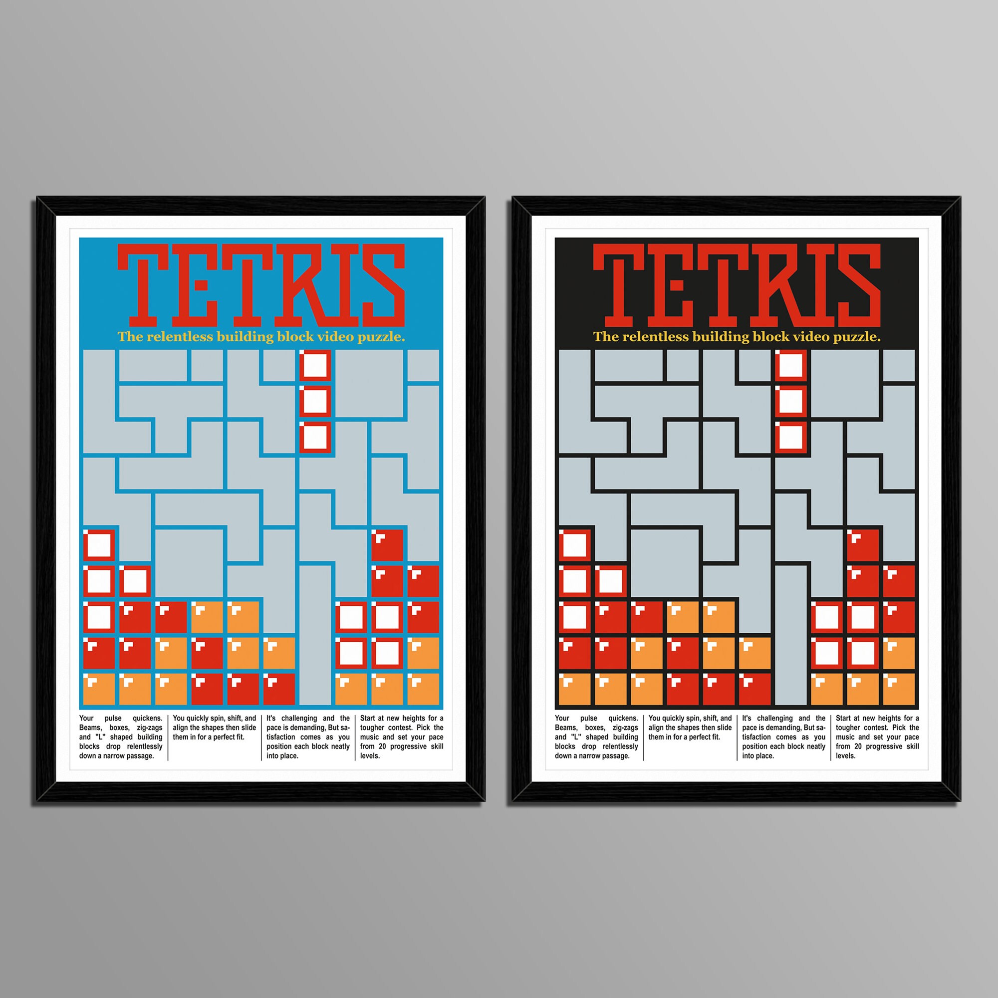 Minimalist Design Printable Tetris Poster. Pixel Art Tetris - Etsy