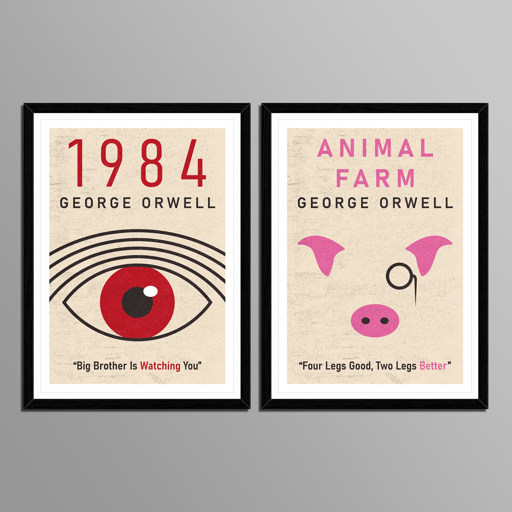 Minimal Design 1984 and Animal Farm Poster Set Printable Book - Etsy