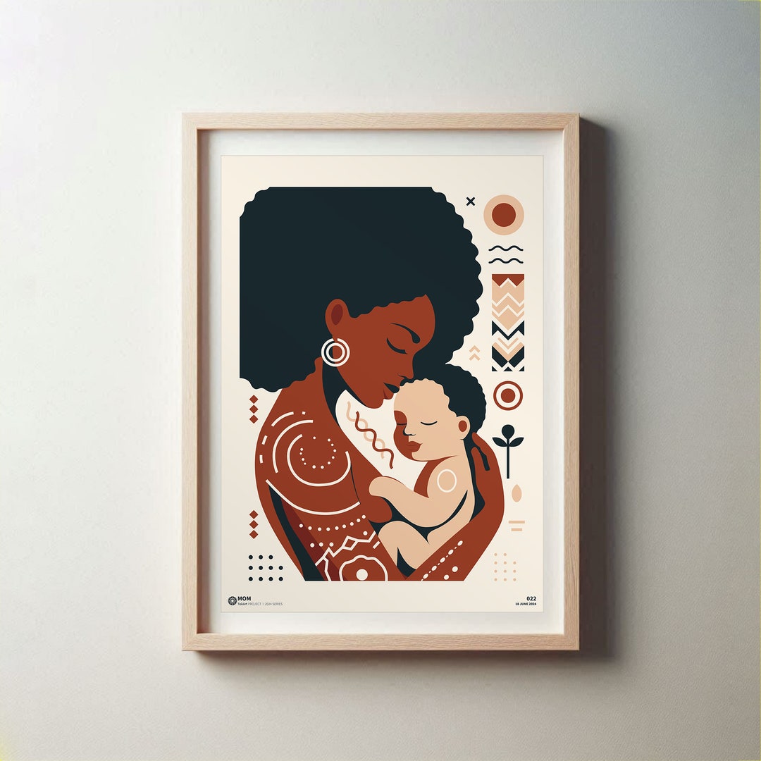 Printable Abstract Art of Motherhood Poster. Abstract Mom Baby Poster ...