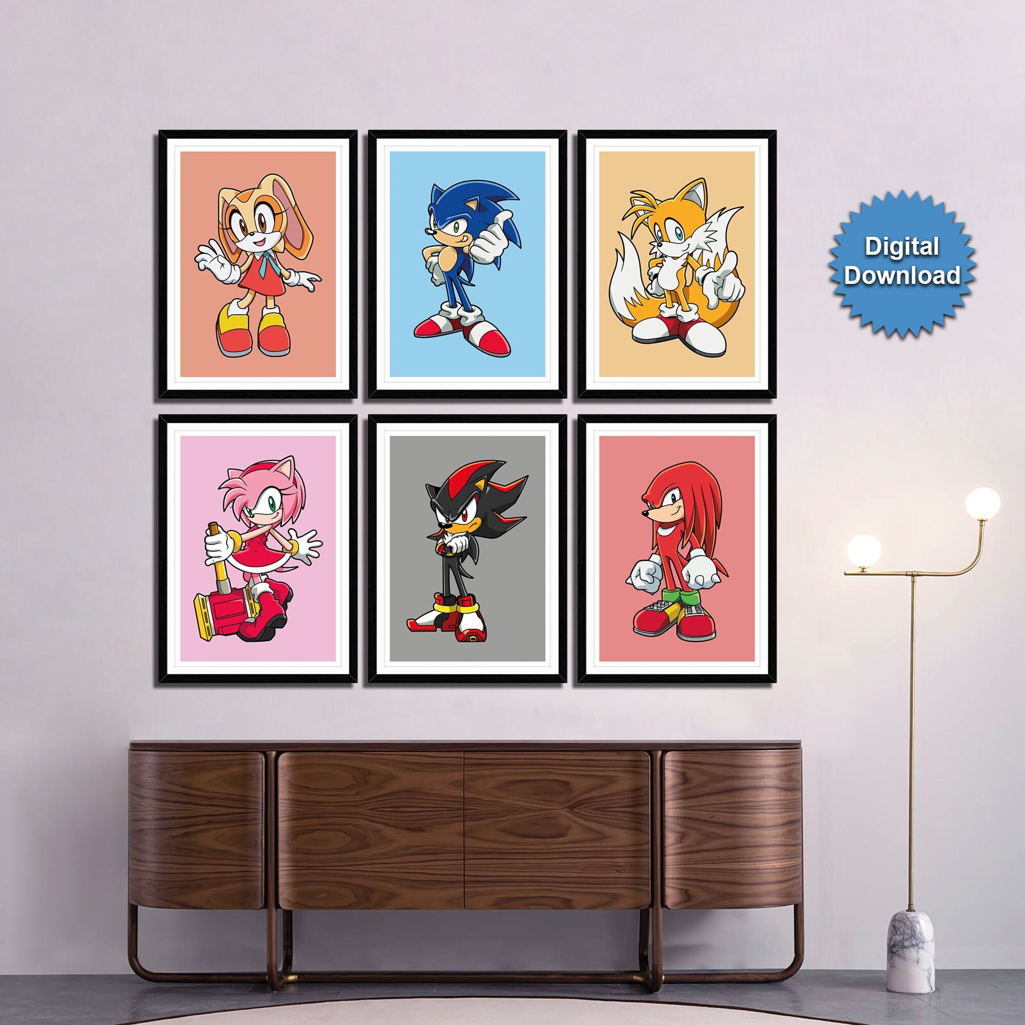 Minimally Designed Sonic Poster Set. Printable Game Poster. Video Game ...
