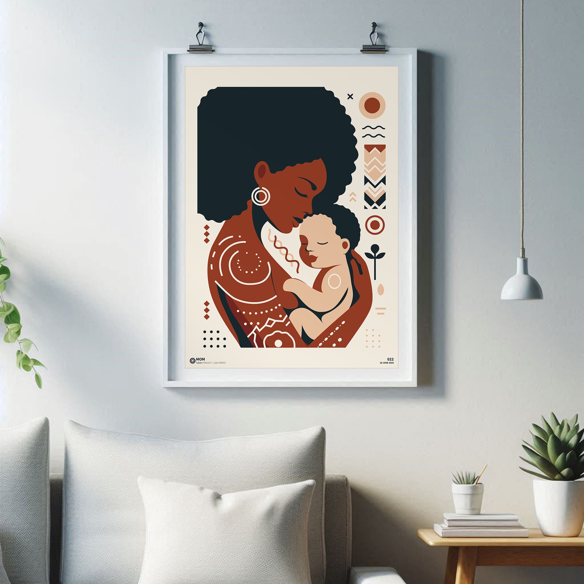 Printable Abstract Art of Motherhood Poster. Abstract Mom Baby Poster ...