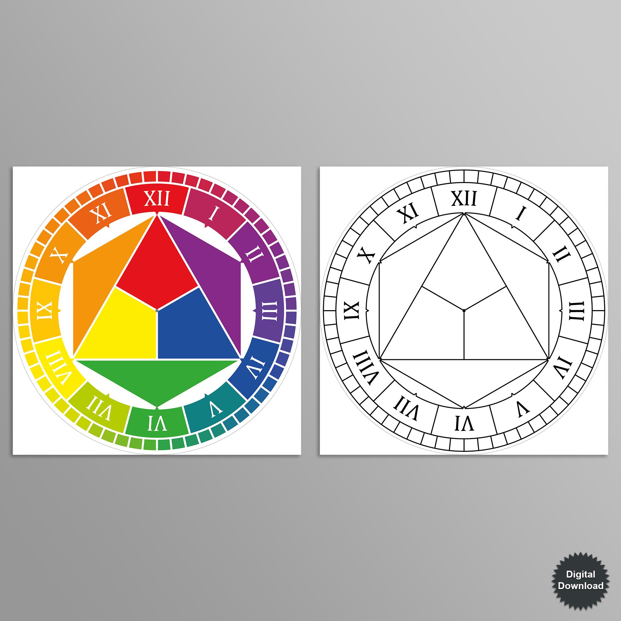 Printable Color Theory Wall Clock Background. Color Theory Wall Clock ...