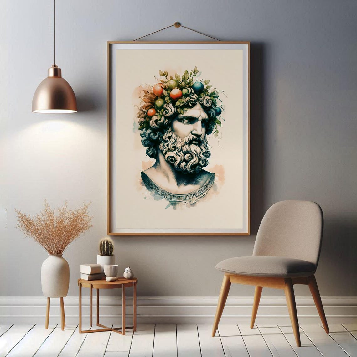 Vintage Greek Gods Poster Set: Watercolor Ancient Statues (digital ...